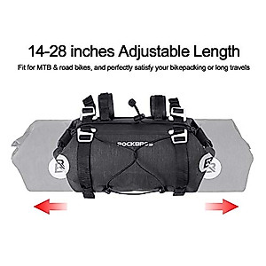 ROCKBROS Bikepacking Bike Handlebar Bag 7L-14L Waterproof Large Dry Pack Bicycle Front Bag Roll for MTB Mountain Road Drop-bar Bikes Bar