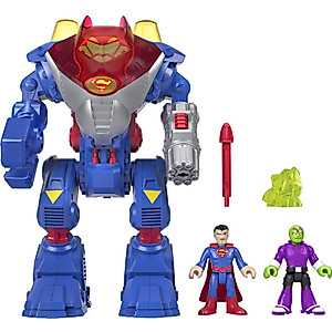 Fisher-Price Imaginext DC Super Friends Preschool Toy Superman Robot Playset with Lights Sounds & 2 Figures for Pretend Play Kids Ages 3+ Years