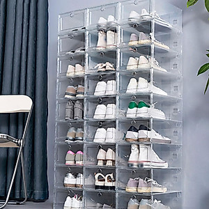 Homoyoyo 4pcs Sneaker Containers Organizer for Cabinets Sneaker Storage Shoe Pp Wall Bracket