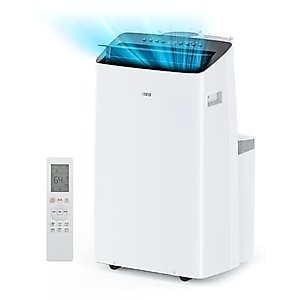 Dreo TwinCool 12000 BTU Smart Inverter Portable Air Conditioner with Dual Hose, 42dB Quiet,Powerful Cooling, Up to 450 Sq Ft, Remote Control, Dehumidify, 24H Timer, Window Mount Kit, White