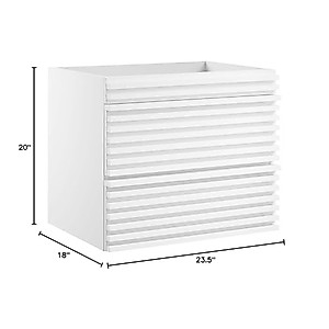 Modway Render 23.5" MDF Wood Wall-Mount Bathroom Vanity Cabinet in White