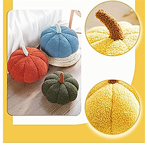 Zuwxeu Pumpkin Pillow,Pumpkin Shaped Throw Pillow Cushion, Pumpkin Plush Floor Pillow,Pumpkin Pillow Decor,Halloween Pumpkin Decorative Pillow for Home Decor Party Favors(7.5'', Dark Green)