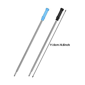 12 Pieces Ballpoint Pen Refills Replaceable Compatible with Cross Ballpoint 1.0 mm 4.5 Inch Smooth Writing Quick Drying Refill with Black Velvet Bag, Black and Blue