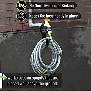 UNCO- Garden Hose Holder, Metal, Fit 50’ of 5/8” Hose, Garden Hose Hanger, Water Hose Holder, Water Hose Holders for Outside, Portable Hose Holder, Hanging Hose Holder, Garden Hose Carrier