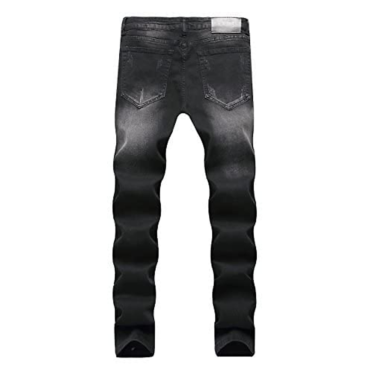 Liuhond Men's Ripped Straight Holes Hip Hop Biker Stretchy Jeans(30, 209 Black)