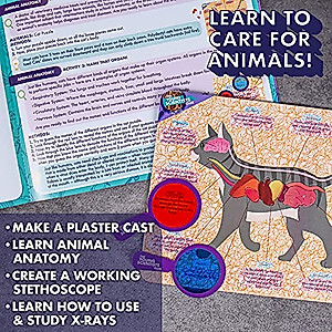 The Young Scientists Club Future Veterinarian Career Kit, 10+ Activities, Includes Interactive Learning Guide, Foam Dog, & Secret Message Viewers, Animal Science Kits for Kids, Gifts, STEM Learning