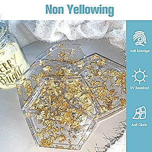 32oz Crystal Clear Epoxy Resin Kit Casting and Coating for River Table Tops, Art Casting Resin,Jewelry Projects, DIY,Tumbler Crafts, Molds, Art Painting, Easy Mix 1:1 Ratio