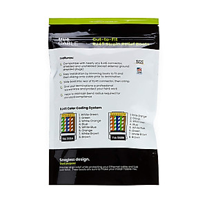 trueCABLE RJ45 Strain Relief Boots, Large 5.5 to 7.0mm Cut-to-Fit PVC Plug Cover, Transparent, 100 Pieces