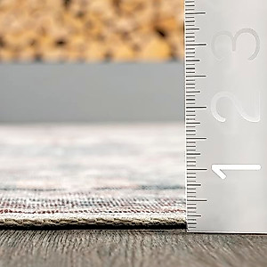 nuLOOM Bex Faded Stain-Resistant Machine Washable Area Rug, 8x10, Ivory Multi