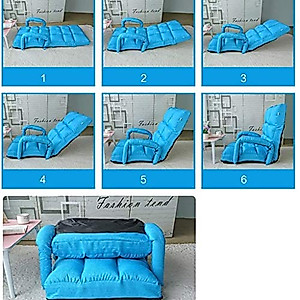 GYDJBD Folding Lounger Sofa Floor Chair Sofa Lounger Bed with Armrests and A Pillow, Six Positions of The Backrest Can Be Adjusted (Color : Brown)