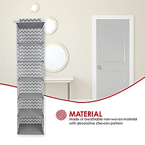 Home Basics Chevron Collection Storage and Organization (6 Shelf Closet Organizer)