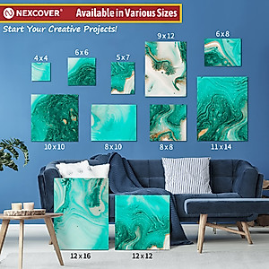 NEXCOVER Painting Canvas Panels - 12 Pack 8x10 Inch, 100% Cotton, Triple Primed Blank White Canvases, MDF Board Core, Acid-Free, Non-Toxic, Artist Canvas Board for Acrylic, Oil, Tempera, Gouache Paint