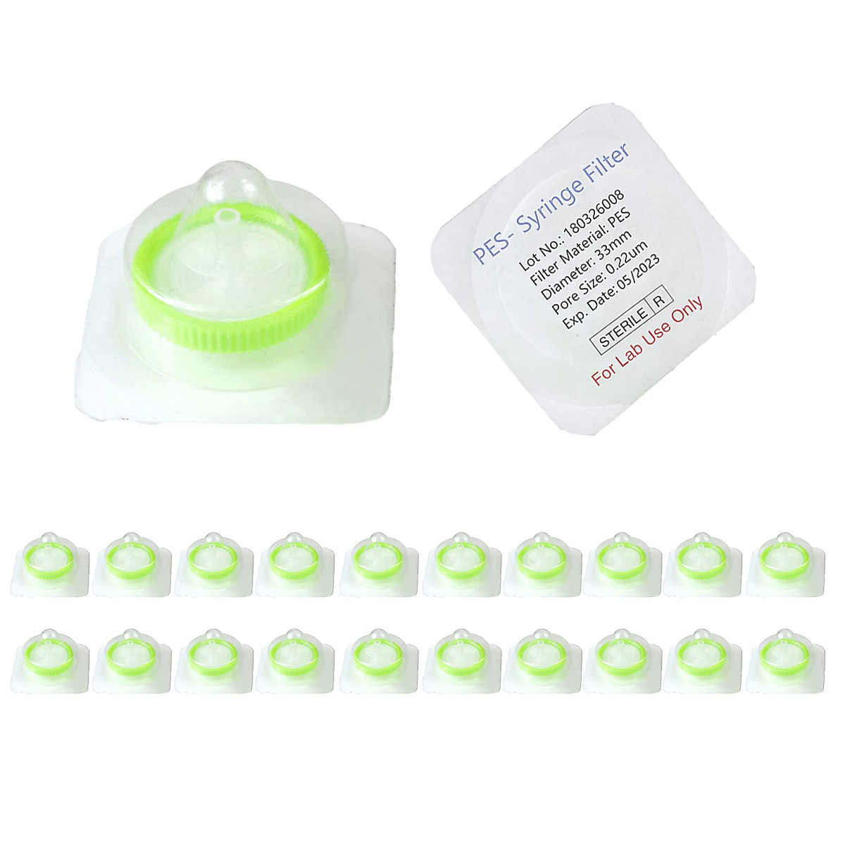 Sterile Syringe Filter PES with 20ml Plastic Syringe, luer Slip Syringe for Liquid