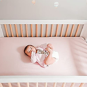 Newton Baby Organic Fitted Crib Sheets (2-Pack) - 100% Breathable and Ultra-Soft, 100% Organic Muslin Cotton, Sunrise Pink + White, Fits All Standard Cribs