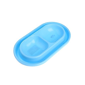 Wodwad Pet Feeding Double Bowls Plastic Anti Ants Food Water Feeder for Dogs Cats Puppy