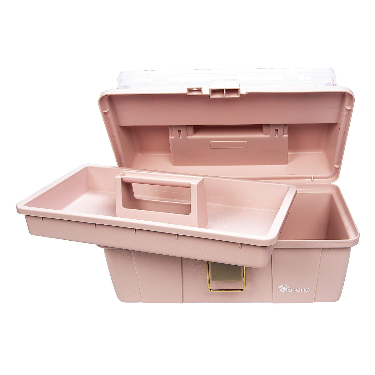 Small Craft Box with Removable Utility | Oranization For Crafts, Small Parts, & Batteries with Brass Latch