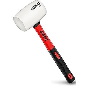 LOZAGU 8 oz Rubber Mallet Hammer, Fiberglass Handle, Rubber Mallet for Flooring, Tent Stakes, Woodworking, Camping, Soft Blow Tasks without Damage