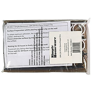 Simple Houseware 30 Spice Gripper Clips Strips Cabinet Holder - 6 Strips, Holds 30 Jars