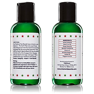 Twin Beards Santa's Special Peppermint Beard Oil for Men | Peppermint Beard & Mustache Oil | Natural Beard Oil | Peppermint Scented Beard Oil | Beard Conditioner & Oils| 4 oz