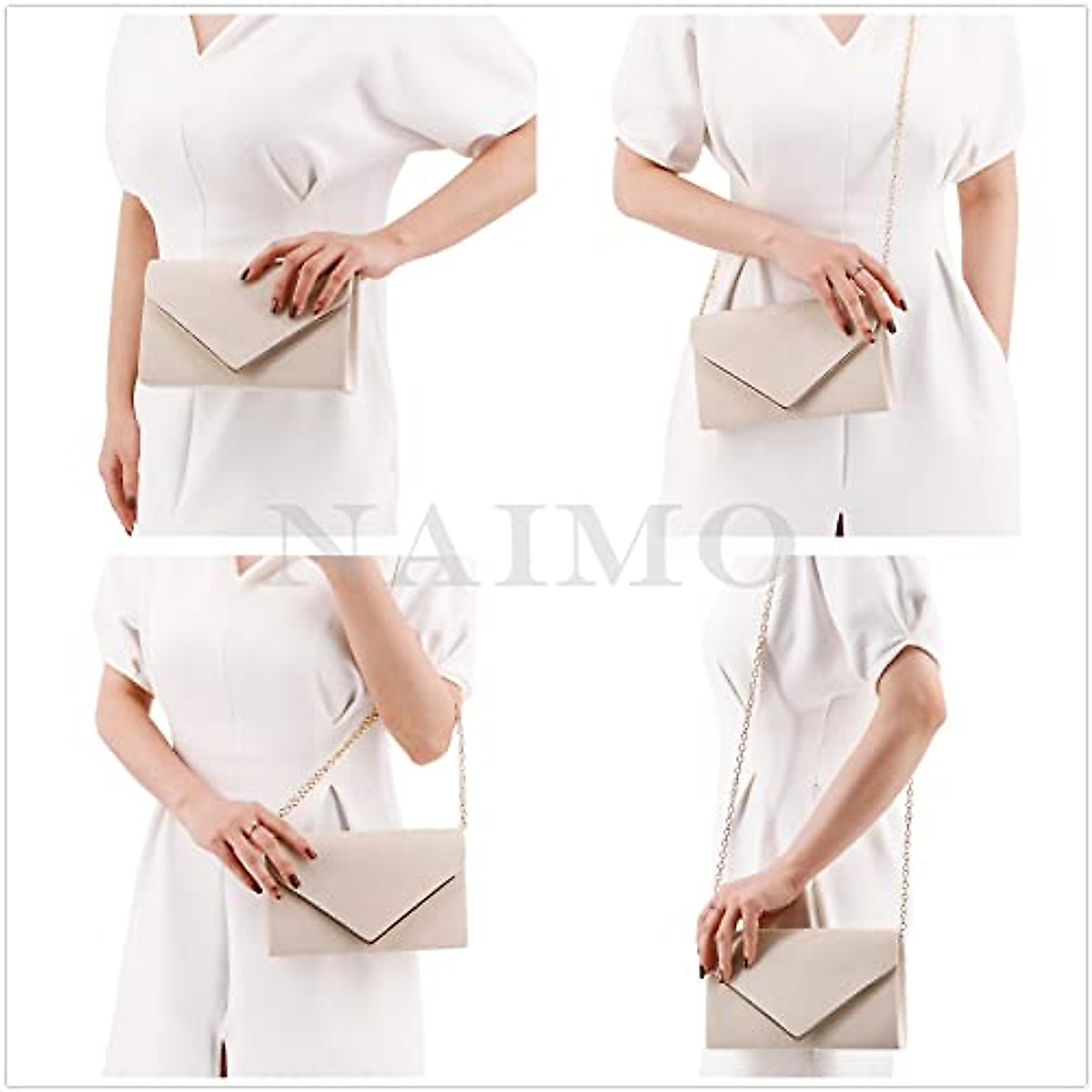 Naimo Suede Evening Bag Clutch Handbag Velvet Flap Envelope Clutches Wedding Party Prom Bridal Purse