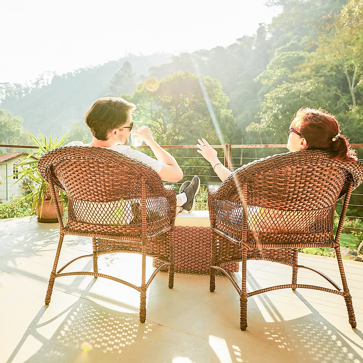 Feyart 7mm 80m Light Wood Grain PE Rattan Strip for Outdoor Rattan Furniture Repair, Plastic Wicker for Patio Furniture Restore