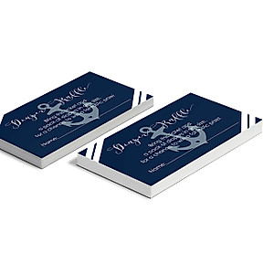 Paper Clever Party Nautical Diaper Raffle Tickets (25 Pack) Boys Baby Shower Games for Drawing Prizes - Invitation Insert Guests to Fill-In – Anchor Theme Blue - 2x3.5 Printed Card Set