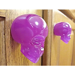 Purple Skull Cabinet Knobs/Drawer Knobs (Black Light Activated) (Set of 2)