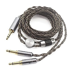 Youkamoo 3.5mm Headphone Cable Compatible for AH-D600, AH-D7200, AH-D7100, Focal Elear Headphones 8 Core Silver Plated Replacement Audio Upgrade Cable