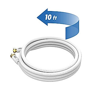 Coaxial Cable (10 ft) Triple Shielded - RG6 Coax TV Cable Cord Wire in-Wall Rated - Digital Audio Video with Male F Gold Plated Connectors -10 feet