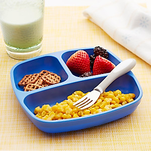 ECR4Kids-ELR-18104 My First Meal Pal Toddler Forks, BPA-Free and Dishwasher Safe Utensils for Babies and Kids, Children's Flatware for Self-Feeding, White/Light Grey (3-Pack)