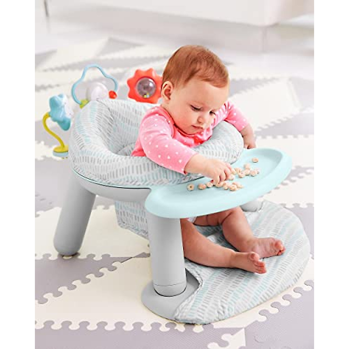 Skip Hop 2-in-1 Sit-up Activity Baby Chair, Silver Lining Cloud