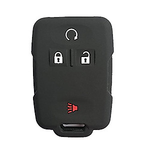 Alegender Qty(2) Black Silicone Key Fob Cover Case Jacket Protector for Chevrolet Chevy Colorado 2017 2018 Silverado GMC Canyon Sierra Yukon Cadillac 4 Buttons Key Remote M3N32337100