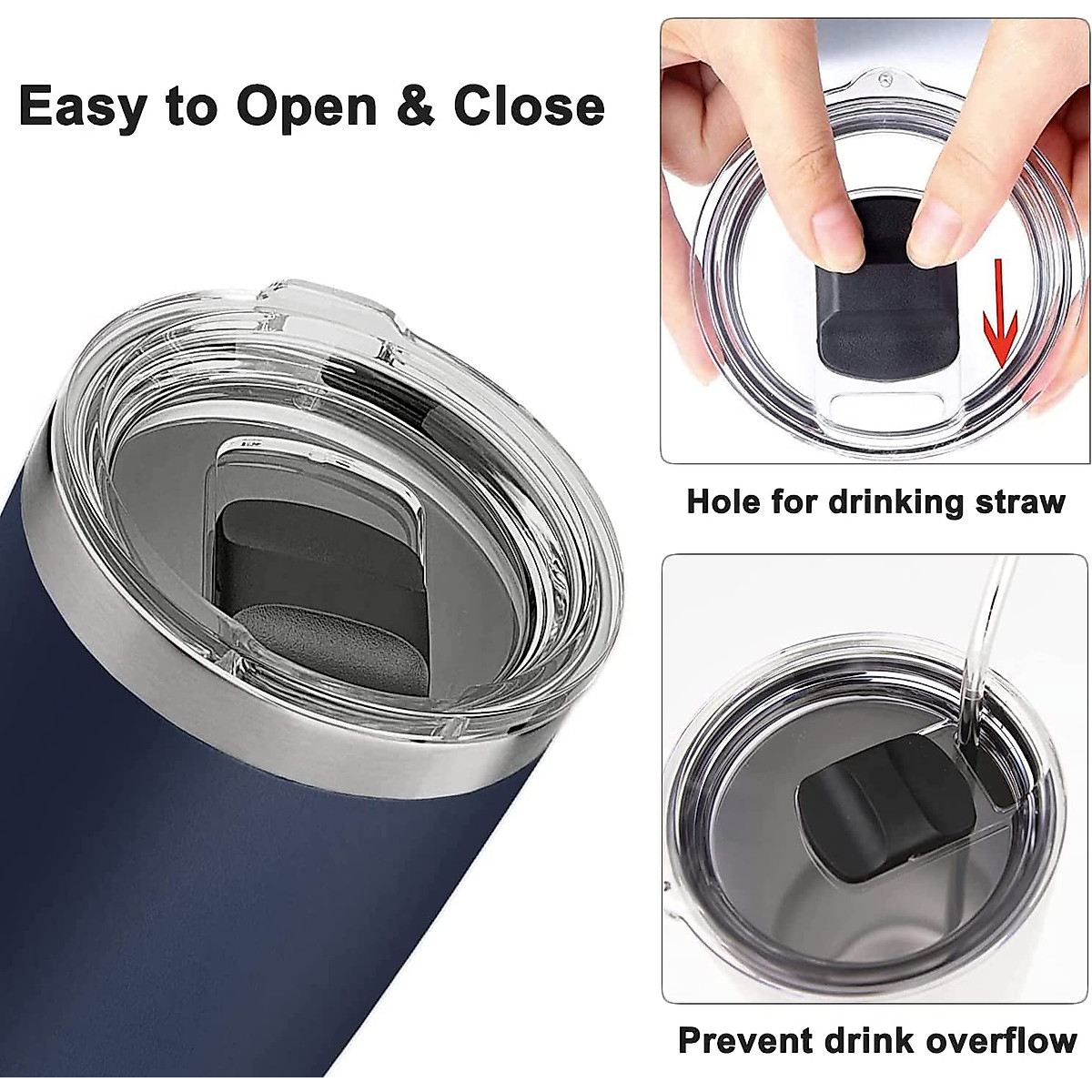 30 oz Tumbler Lid Replacement Lids Compatible with YETI 30 oz Tumbler, 14 oz Mug and 35 oz Straw Mug- Replacement Magnetic Slide/Cover (30 Oz, 1Pack)