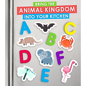 Curious Columbus Animal Magnets - 52 Toddler Magnets For Refrigerator - Fridge Magnets For Toddlers Play with Magnetic Letters - ABC Kid Magnet for Alphabet Learning - Kids Foam Animals A-Z Activities