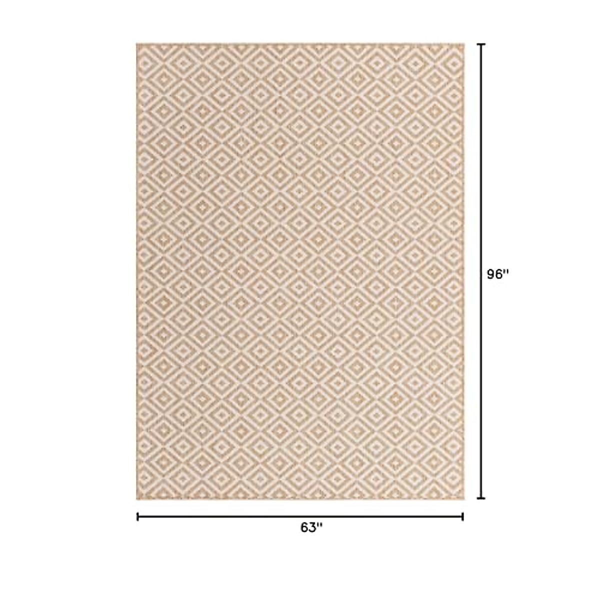 Unique Loom Outdoor Collection Area Rug - Costa Rica (5' 3" x 8' Rectangle, Beige/ Cream)