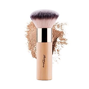 ANNE'S GIVERNY Makeup Foundation Sponge Brush Bronzer Loose Powder Blush Finish Airbrush Buffer Contour Kabuki Blender (Bamboo)