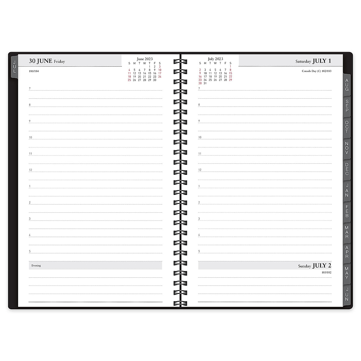 2023-2024 Office Depot® Brand 14-Month Daily Academic Planner, 5" x 8", 30% Recycled, Black, July 2023 to August 2024