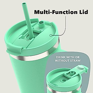 Contigo Tumbler 1200 ml with Handle | Stainless Steel Vacuum Insulated Water Bottle with Straw and Lid | Cold for 29 Hours | Travel Mug | Thermal Flask | BPA Free | Reef