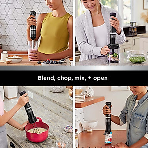 BLACK+DECKER Kitchen Wand Cordless Immersion Blender, 4 in 1 Multi Tool Set, Hand Blender with Charging Dock, Black (BCKM1014K10)