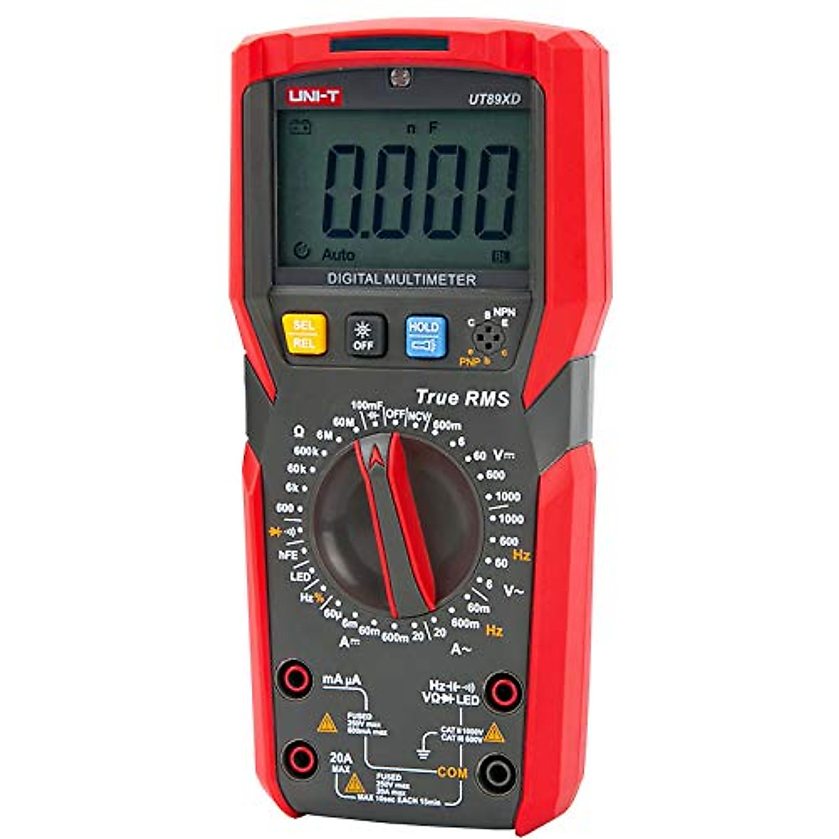 UNI-T Digital True RMS Multimeter UT89XD LED test Count 6000 DC/AC Voltage 45~1000Hz DC/AC Current 45~1000Hz Resistance Capacitance Frequency Duty Cycle