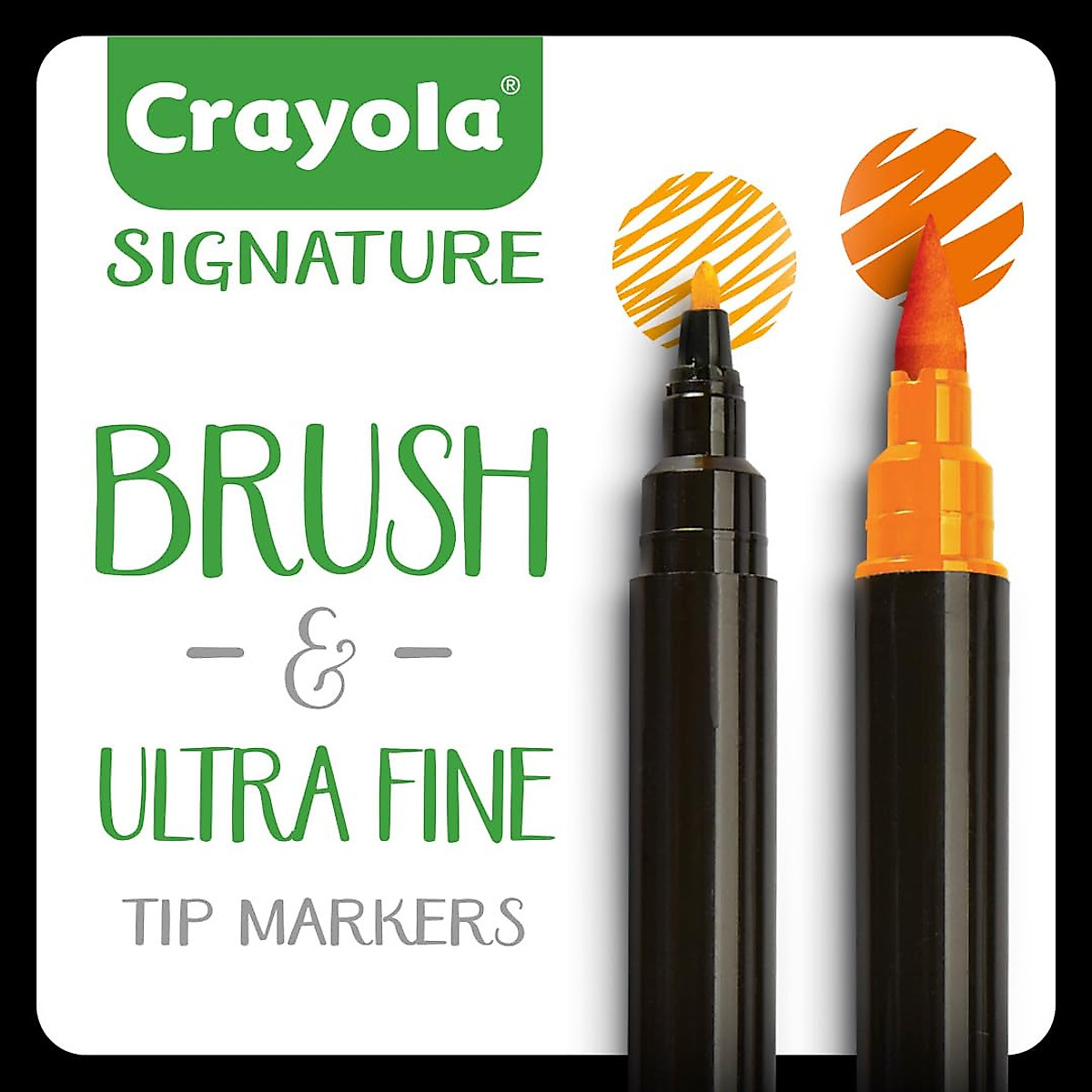 Crayola Brush & Detail Dual Tip Marker Set (32ct), Adult Coloring Markers, Gifts for Teens & Adults