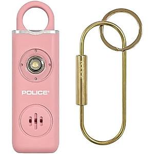 POLICE Personal Safety Alarm for Women – Loud Siren, Flashlight, Strobe Light and Key Chain Rechargeable, Pink