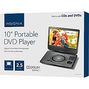 Insignia 10in Portable DVD Player with Swivel Screen Black,NS-P10DVD20