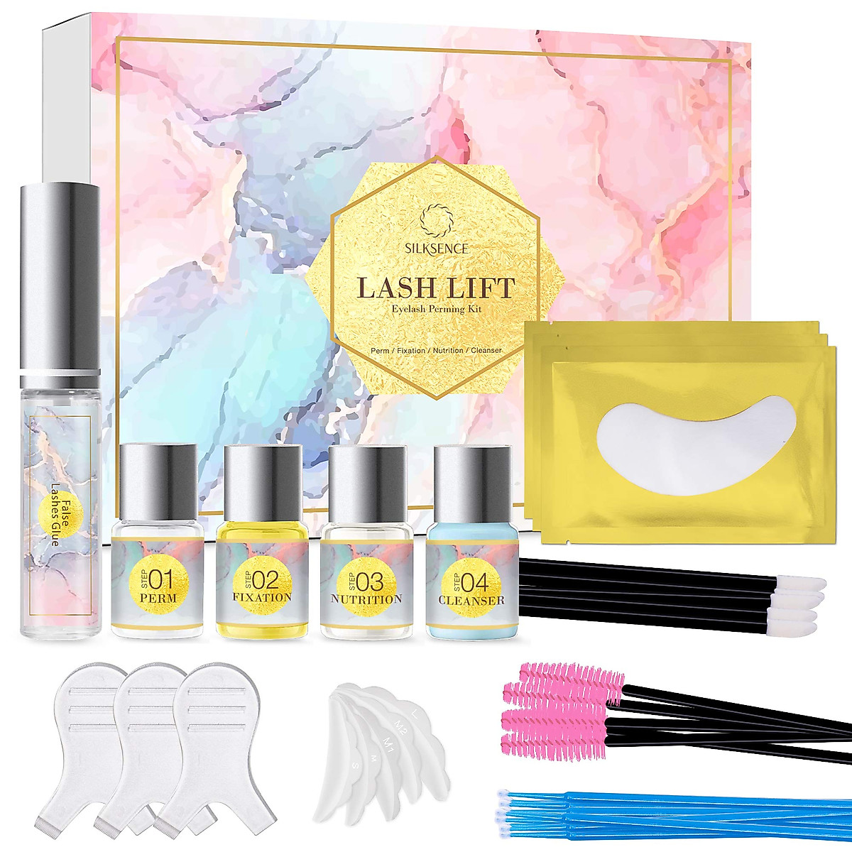 Silksence Lash lift Kit, Eyelash Perm Kit,Professional Semi-Permanent Curling Perming Wave Suitable For Salon