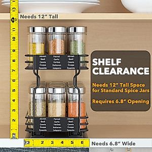 SpaceAid Pull Out Spice Rack Organizer for Cabinet, 2 Drawers 2-Tier, 1 Drawer 2-Tier