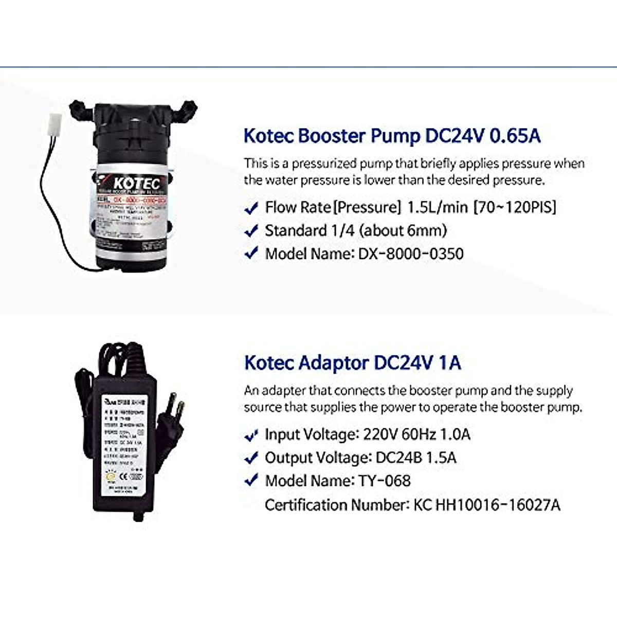 FilterTech Reverse Osmosis RO Booster Pump DIY Set - 1/4" [70~120 PSI]