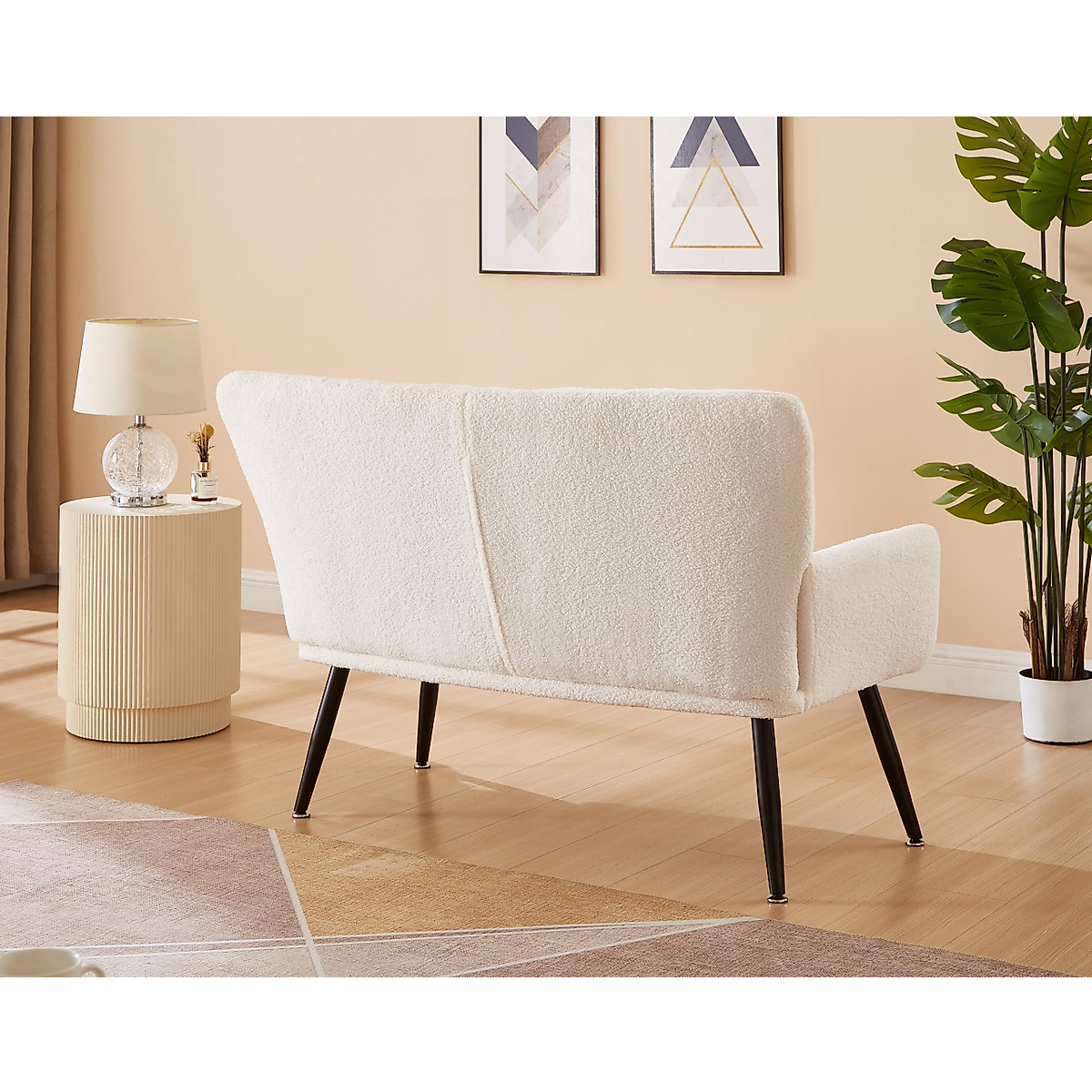 Holaki Loveseat Sofa, 52'' Small Couch Love Seat Couches with Quilted Back 2-Seater Settee for Small Spaces,Bedroom,Living Room(Beige)