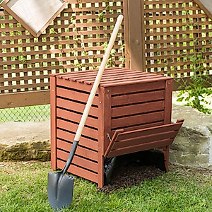 Solid Wood Slatted Compost Bin Medium Brown Cedar Uv Protected