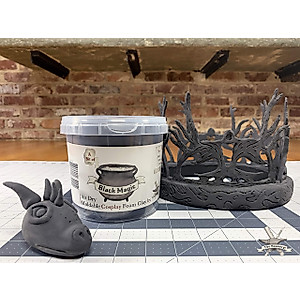 The Foamory Moldable Cosplay Foam Clay (300g Black) High Density Air Dry Clay, EVA Foam Sands Paints Easily, Non-Toxic Safe for Kids, Adults & Crafts