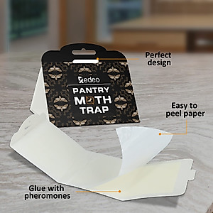 Redeo Pantry Moth Traps with Pheromones Safe and Non-Toxic Sticky Glue Trap for Food, Cupboard and Meal Moths in Your Kitchen Pantry Moth Killer with No Insecticides for House (6)